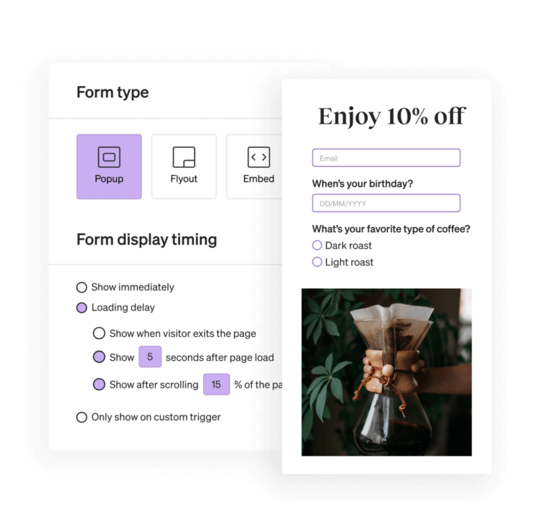Customisable and targeted Web Sign Up Forms | Klaviyo