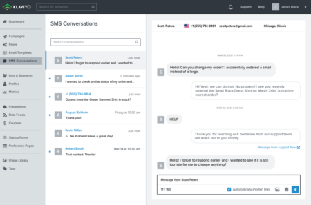 SMS conversations for two-way text messaging | Klaviyo Blog