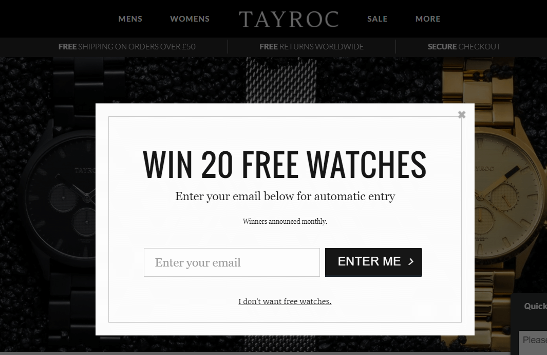 Create exit popups to build an email marketing list | Klaviyo blog