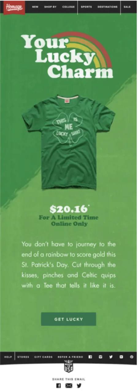 St. Patrick's Day creative email marketing examples | Klaviyo Blog