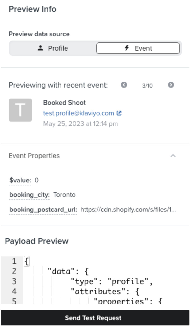 How to save event properties to profiles in Klaviyo