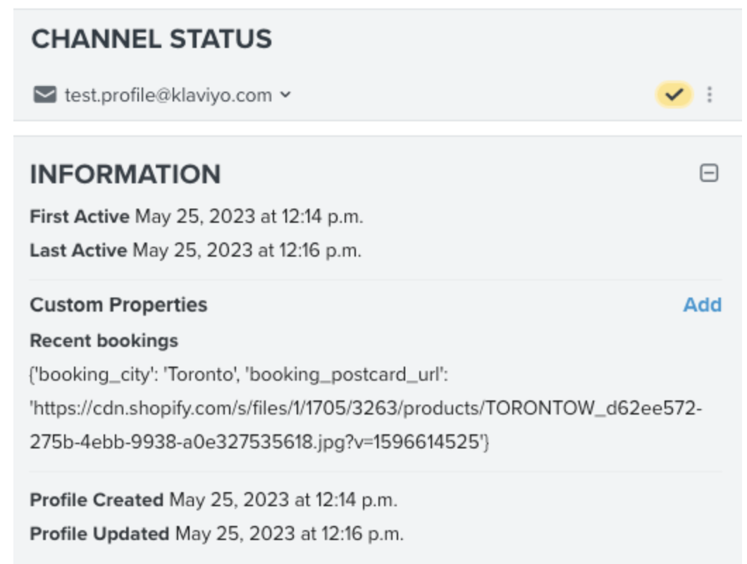 How to save event properties to profiles in Klaviyo