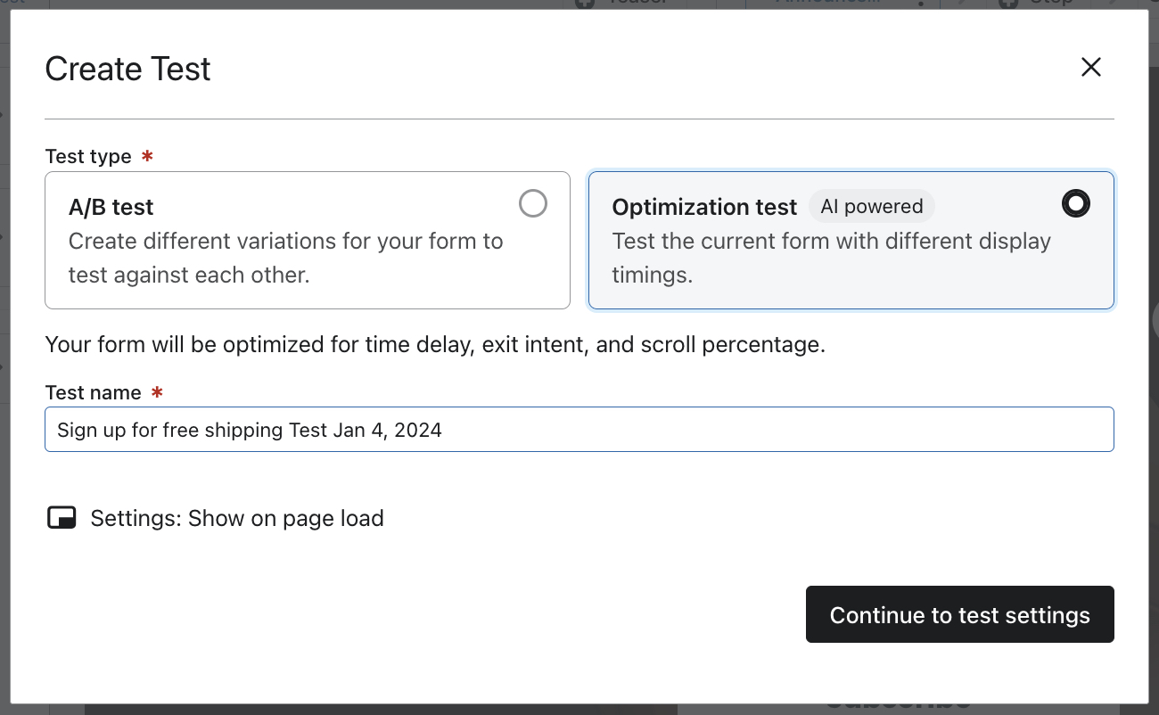 Forms display optimization | Klaviyo Product Features